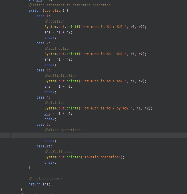 Solved (JAVA) How would I get a mix of all the operations | Chegg.com