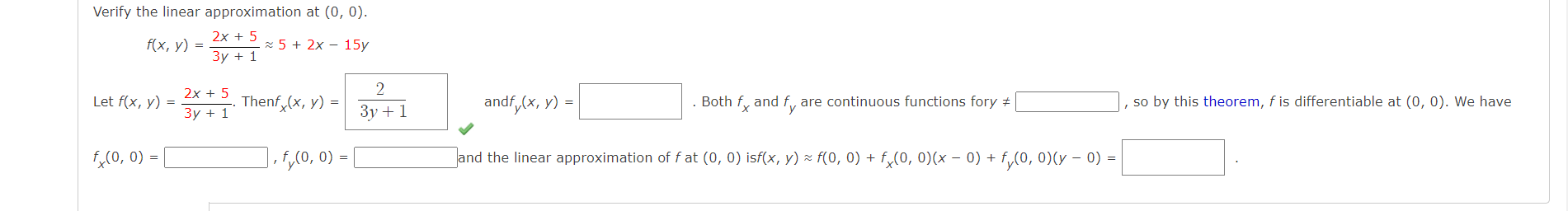 Solved Verify the linear approximation at (0,0) | Chegg.com