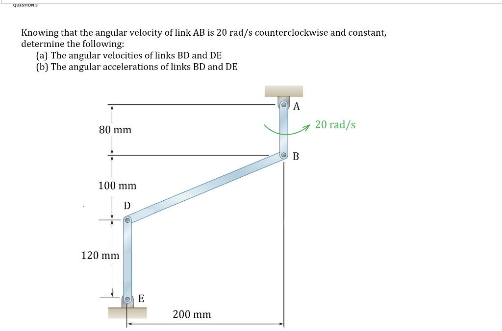 Solved QUESTIONS Knowing that the angular velocity of link | Chegg.com