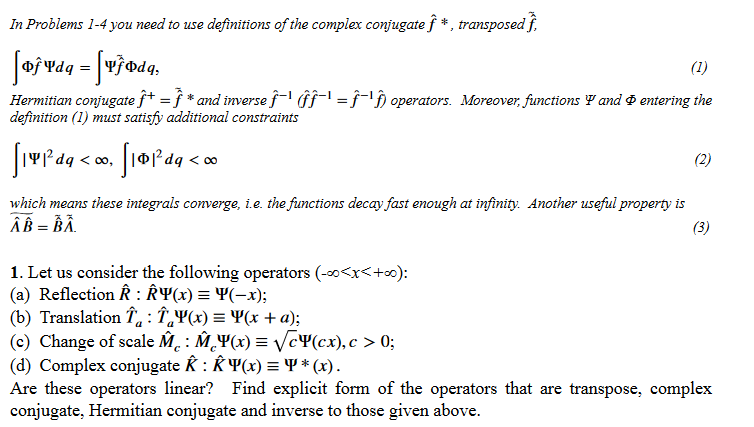 Solved In Problems 1-4 you need to use definitions of the | Chegg.com