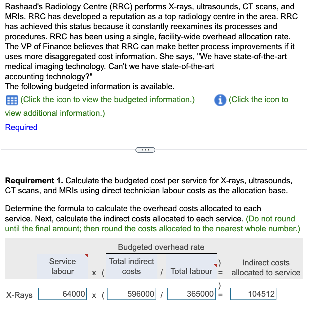 Solved Rashaad's Radiology Centre (RRC) ﻿performs X-rays, | Chegg.com