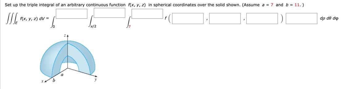 Solved Set up the triple integral of an arbitrary continuous | Chegg.com