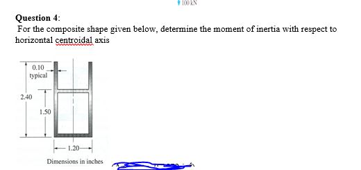 Solved Question 4: For the composite shape given below, | Chegg.com