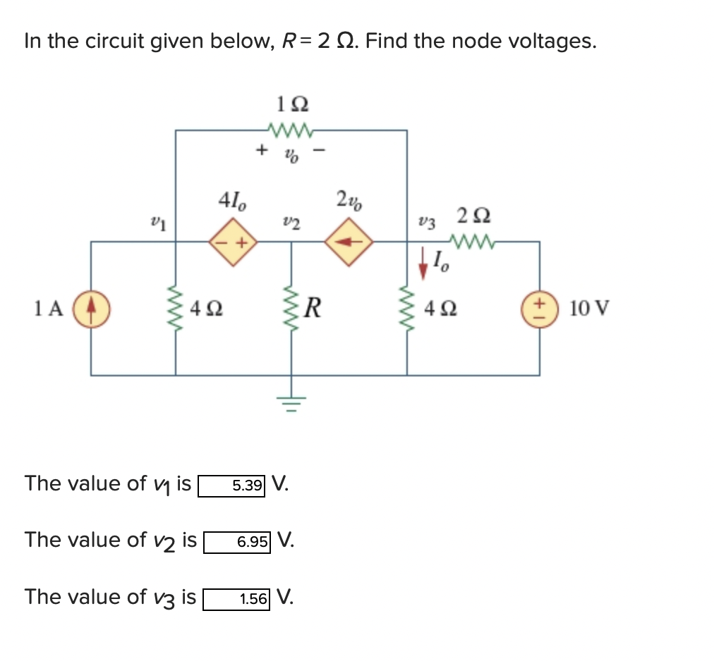 Solved In ﻿the circuit given below, R=2Ω. ﻿Find the node | Chegg.com
