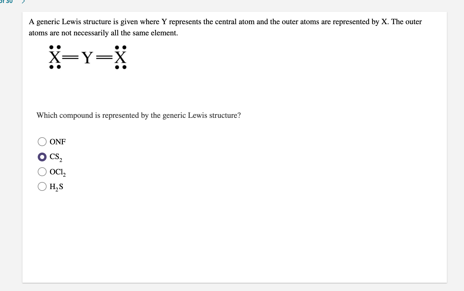 Solved A generic Lewis structure is given where Y represents | Chegg.com