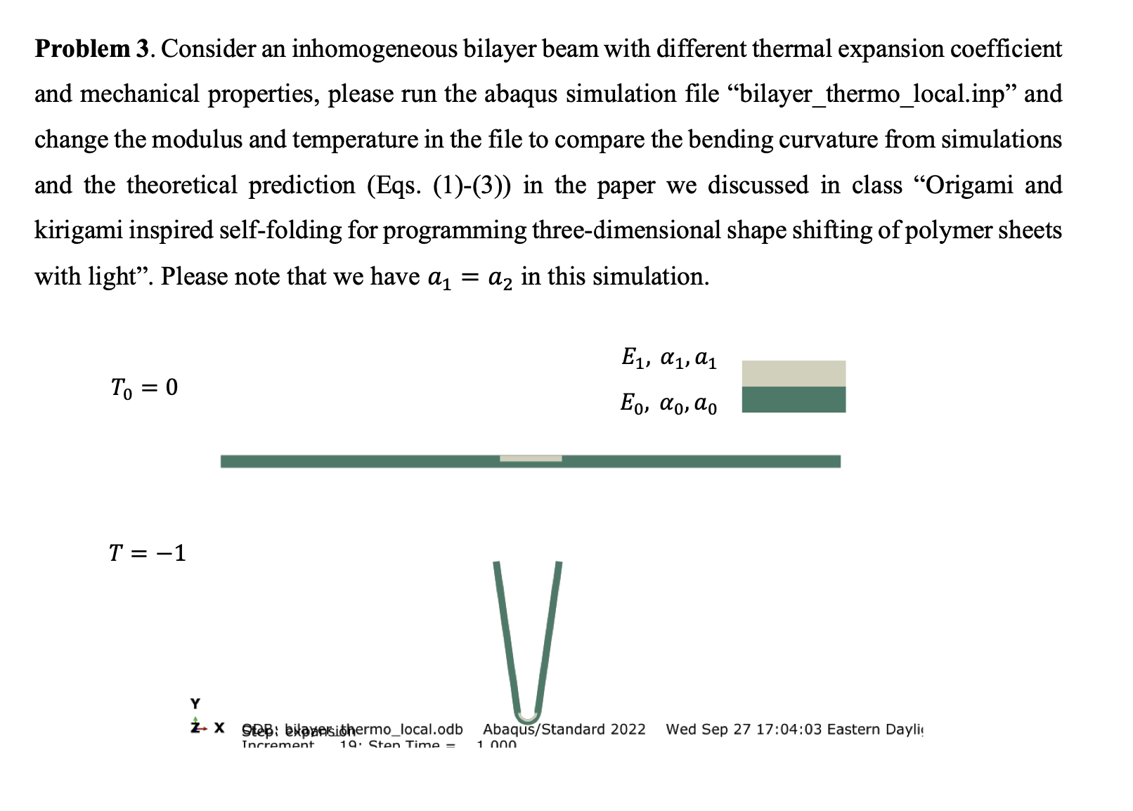 Solved Problem 3. Consider an inhomogeneous bilayer beam | Chegg.com