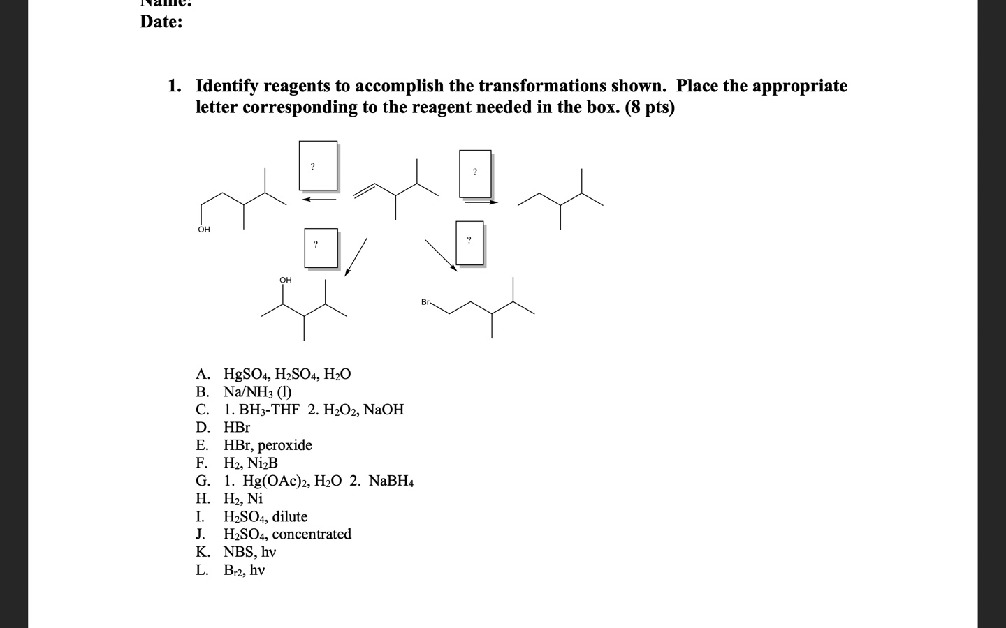 Solved Identify reagents to accomplish the transformations | Chegg.com