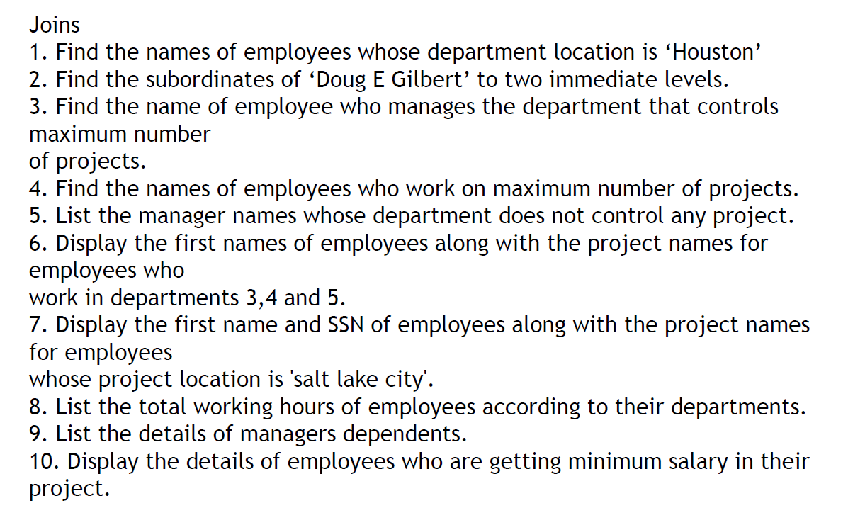 Solved SQL> SELECT*FROM EMPL; FNAME M LNAME SSN BDATE | Chegg.com