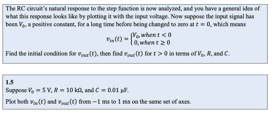 Solved The differential equation for vout(t) is the most | Chegg.com