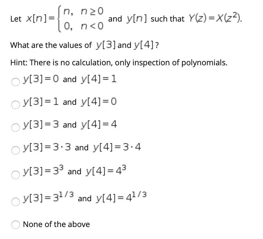 Solved Let x[n]= {0 n, no o, no and y[n] such that | Chegg.com
