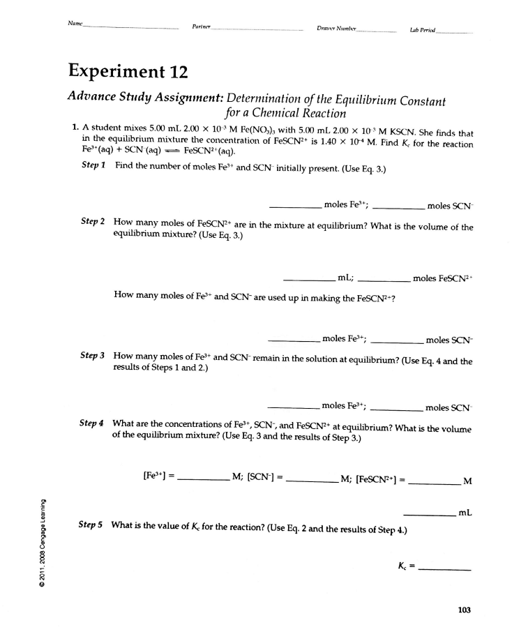 Solved A student mixes5.00 mL 2.00 x 10^3 M Fe(NO3)3 with | Chegg.com