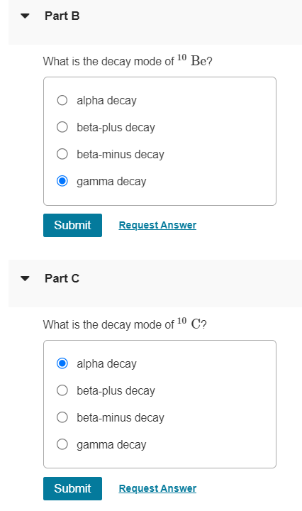 Solved What is the decay mode of 10Be ? alpha decay | Chegg.com