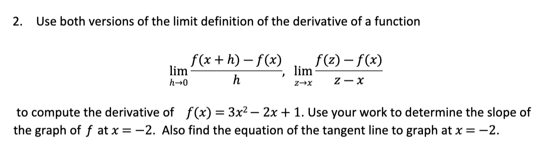 Solved Use both versions of the limit definition of the | Chegg.com