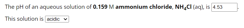 Solved The pH ﻿of an aqueous solution of 0.159M ﻿ammonium | Chegg.com