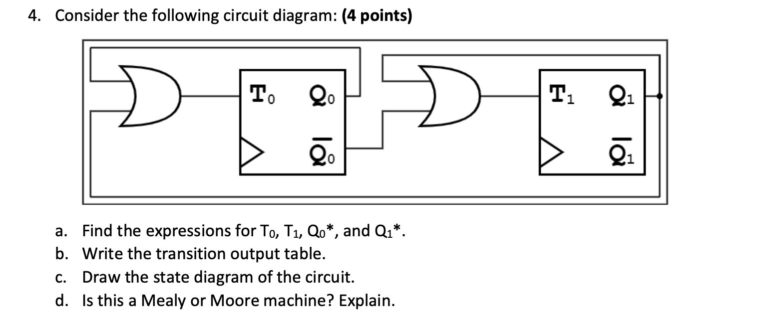 Solved 4. Consider the following circuit diagram: (4 points) | Chegg.com