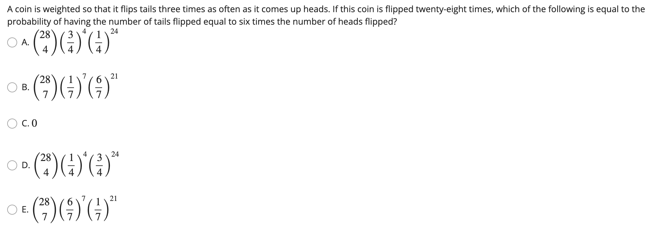 Solved A coin is weighted so that it flips tails three times | Chegg.com