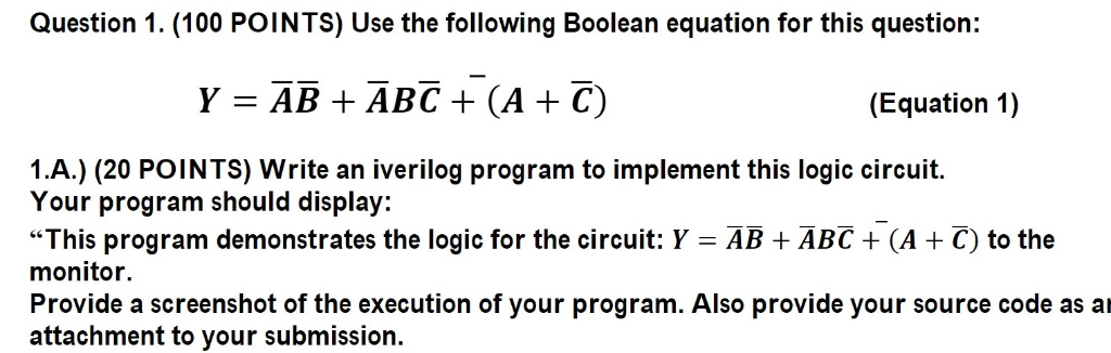 Solved Write An Iverilog Program To Implement This Logic