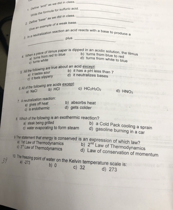 Solved Wite the formula for sulfuric acia 2 Define base as | Chegg.com