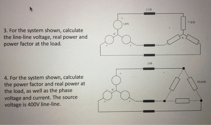 Solved For the system shown, calculate the line-line | Chegg.com