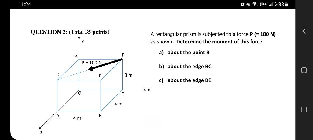 Solved QUESTION 2: (Total 35 points) ∧ rectangular prism is | Chegg.com