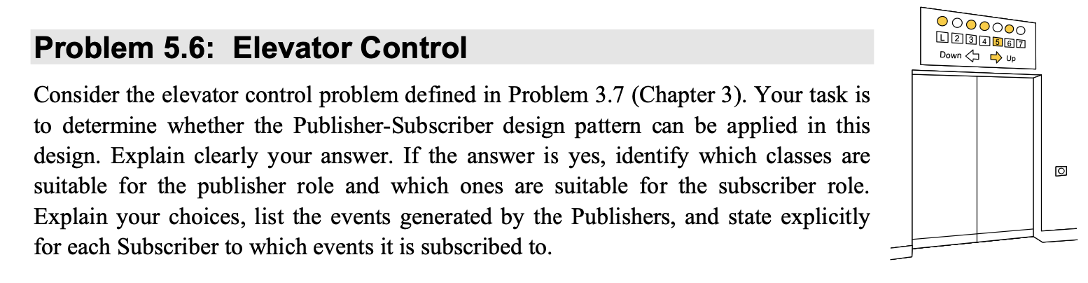 Problem 5.6: Elevator Control ооооооо L234567 Down Up | Chegg.com