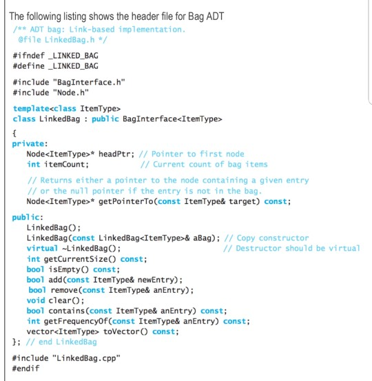 Solved Extend bag ADT by: Add the methods union, | Chegg.com