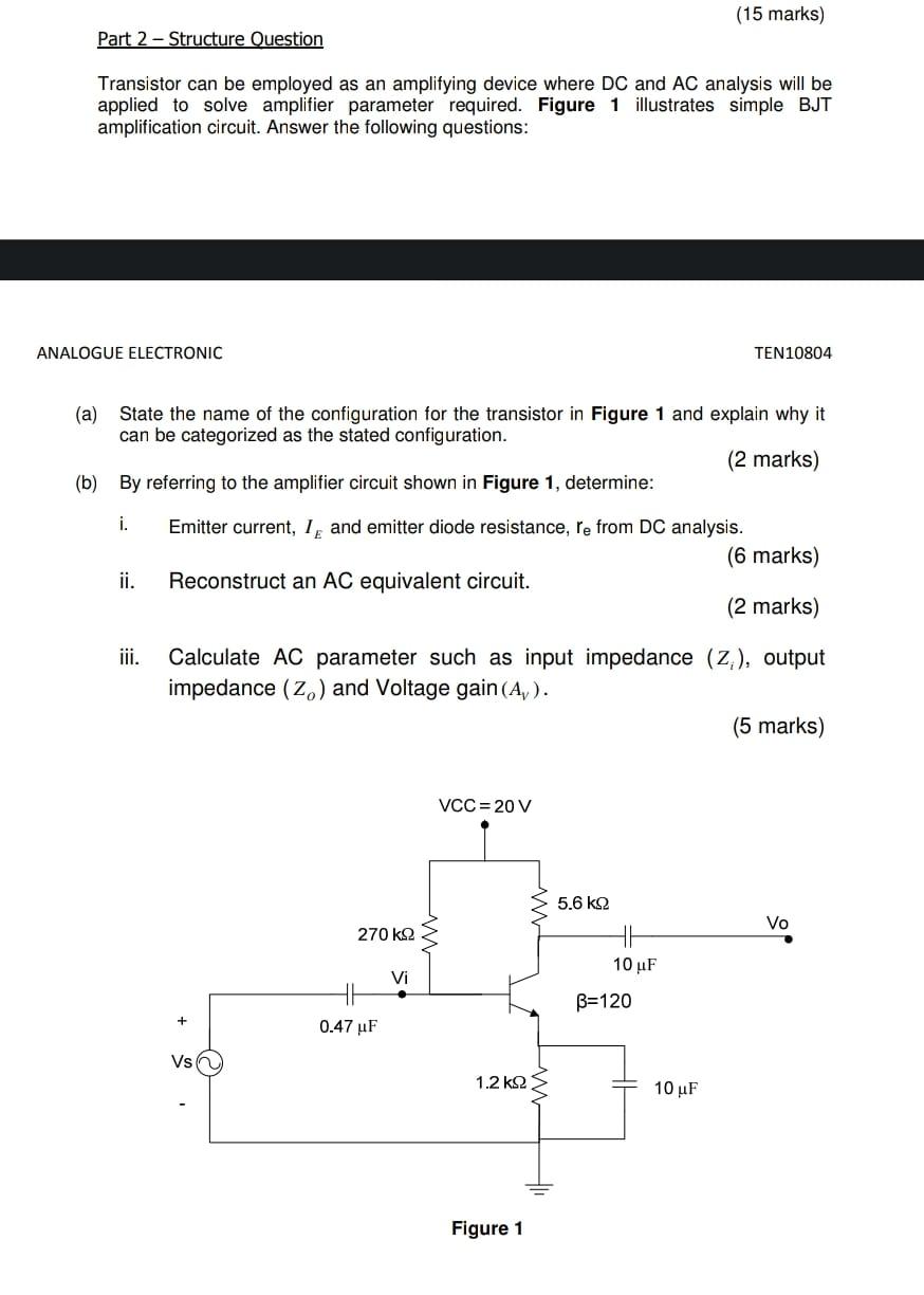 Solved Part 2 - Structure Question Transistor can be | Chegg.com