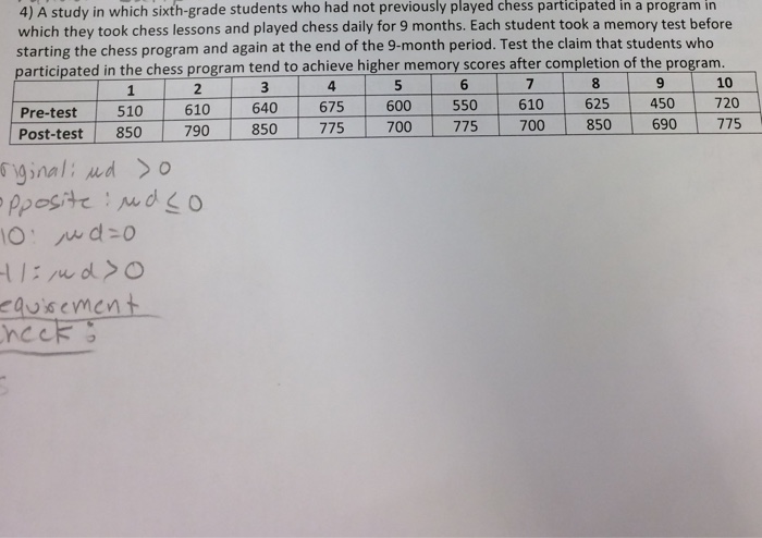 Solved 4) A study in which sixth-grade students who had not | Chegg.com