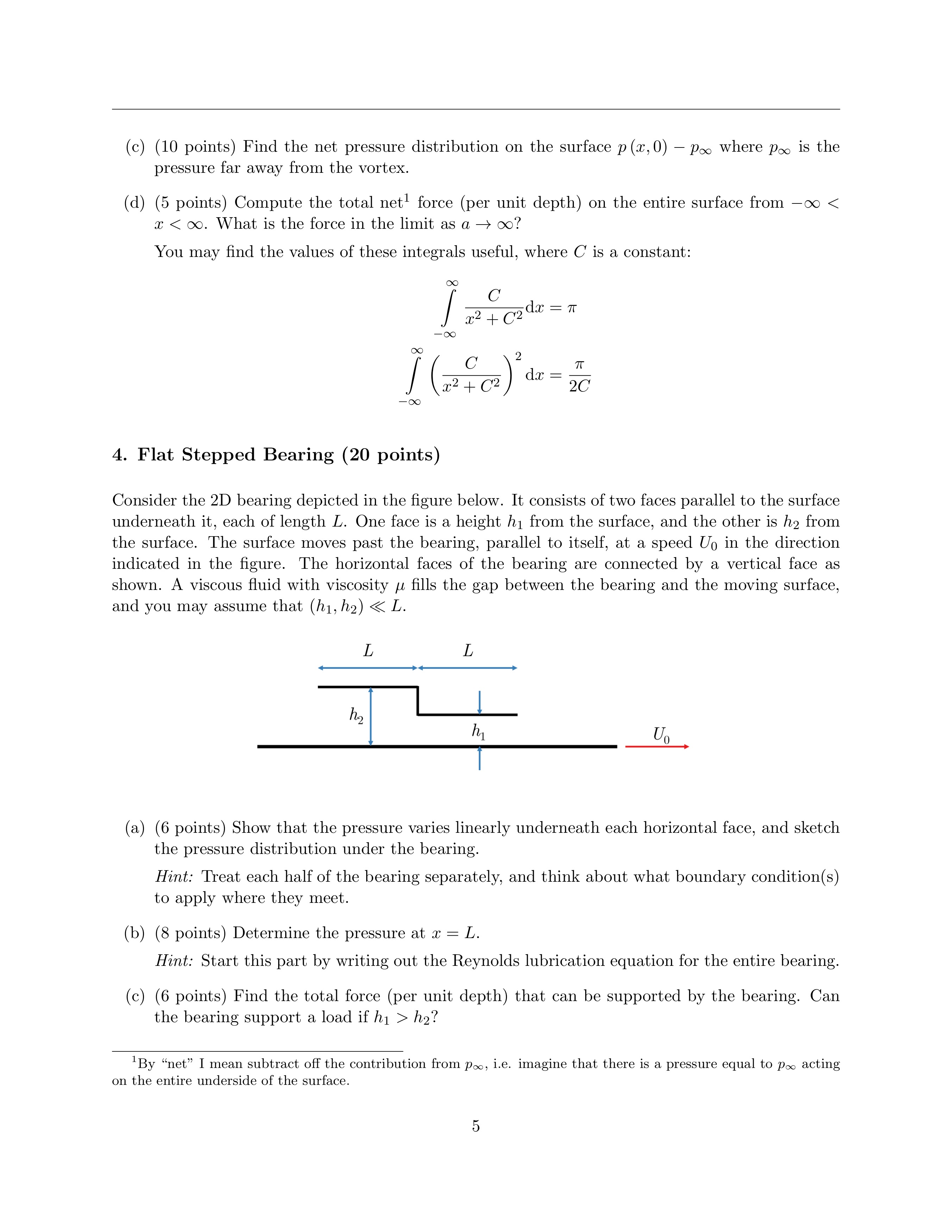 Solved (c) (10 ﻿points) ﻿Find the net pressure distribution | Chegg.com