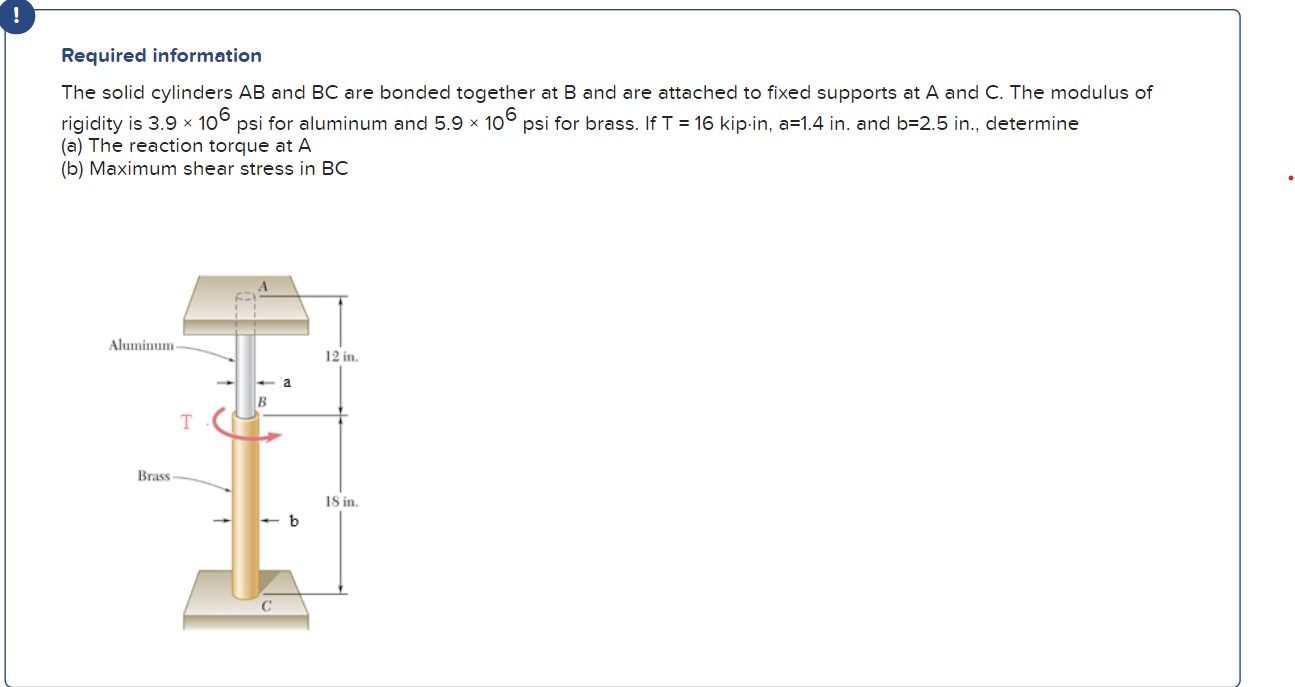 [Solved]: Required information The solid cylinders AB and B