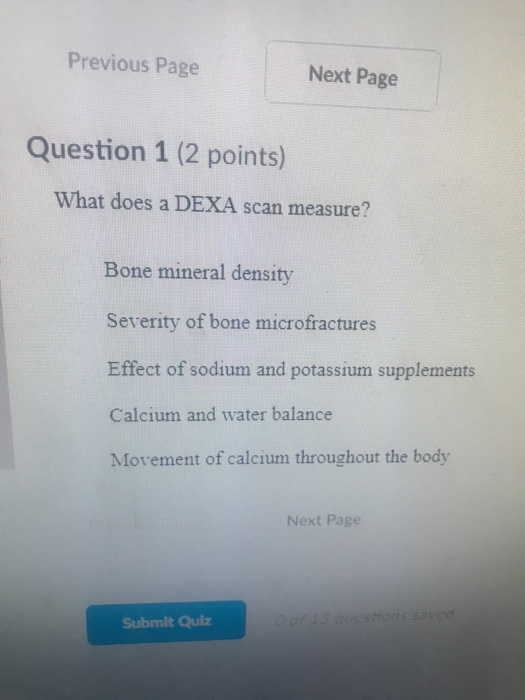 Solved Previous Page Next Page Question 1 (2 points) What | Chegg.com