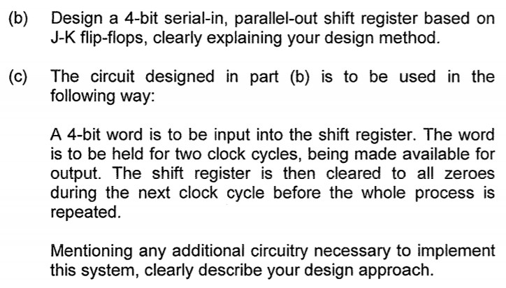 Solved b) Design a 4-bit serial-in, parallel-out shift | Chegg.com