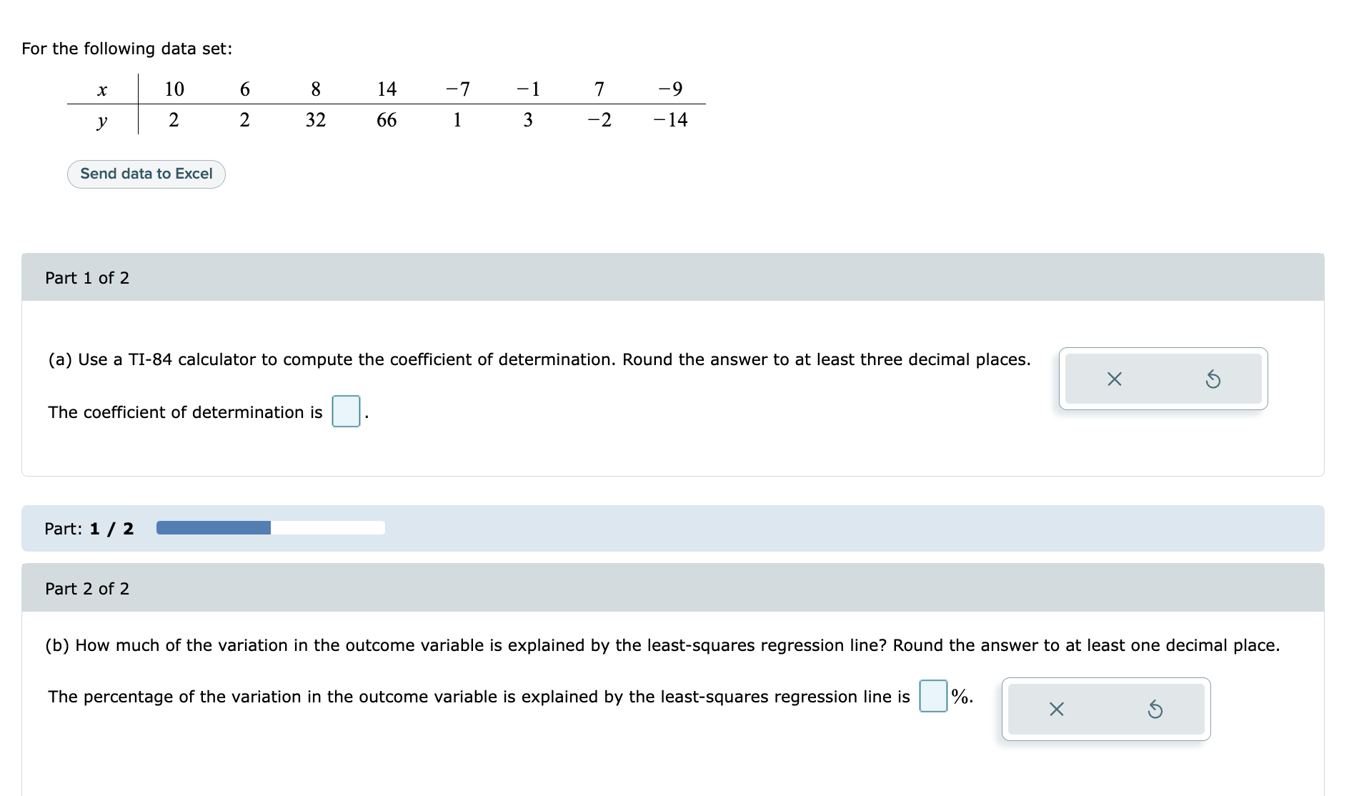 Solved For the following data set: Part 1 of 2 (a) Use a | Chegg.com