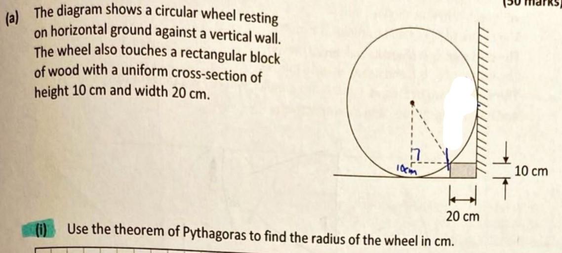 Solved (a) The diagram shows a circular wheel resting on | Chegg.com