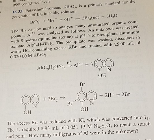 Solved h CL 95% confidence level? 16-33. Potassium bromate, | Chegg.com