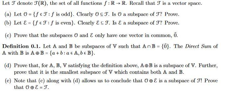 Solved Let F denote F(R), the set of all functions f:R→R. | Chegg.com