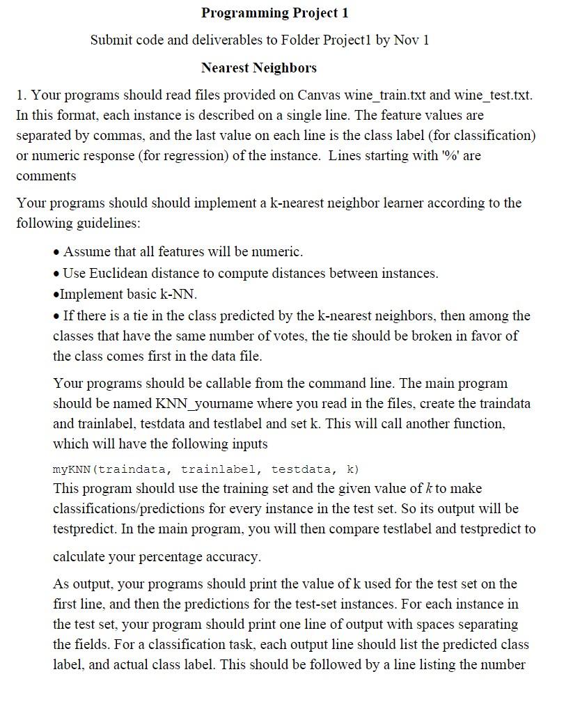 Solved Submit code and deliverables to Folder Project1 by | Chegg.com