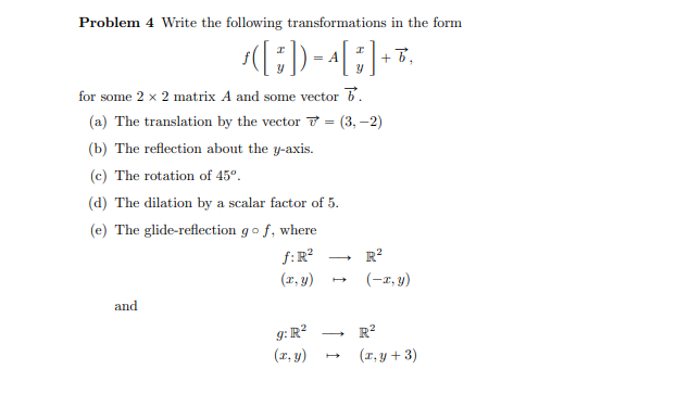 Solved Problem 4 Write the following transformations in the | Chegg.com