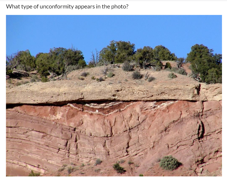 Solved question 1 A) nonconformity B) angular unconformity | Chegg.com