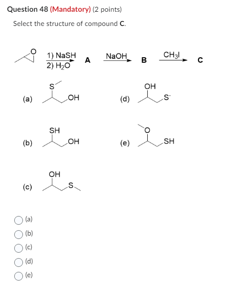 Solved Question 48 (Mandatory) (2 points) Select the | Chegg.com Solved Question 48 (Mandatory) (2 points) Select the | Chegg.com
