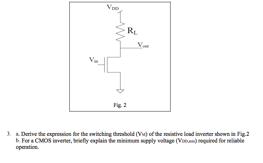 Solved Vout Fig. 2 3. a. Derive the expression for the | Chegg.com