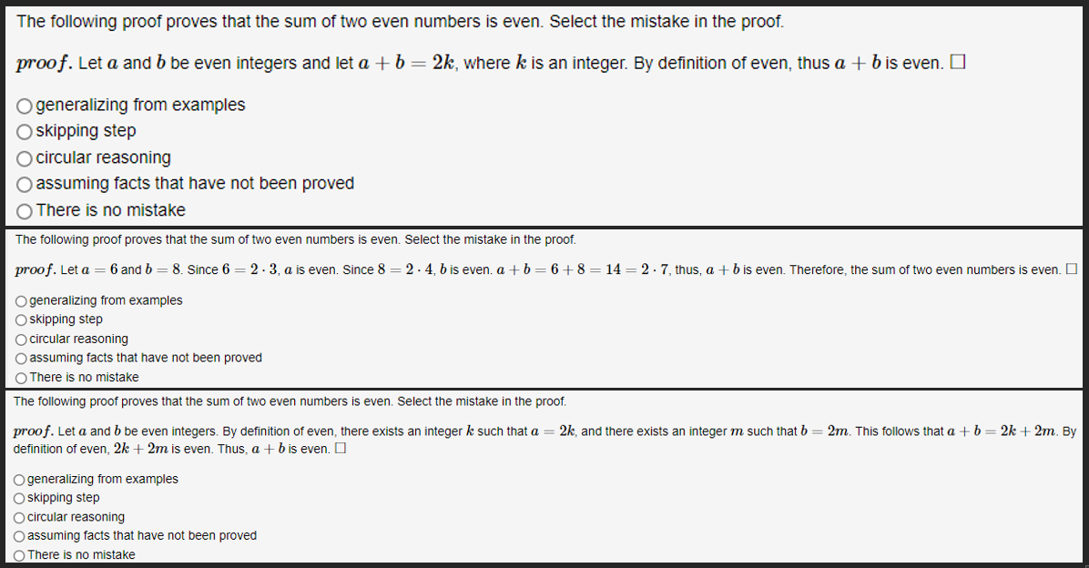 Solved The following proof proves that the sum of two even | Chegg.com