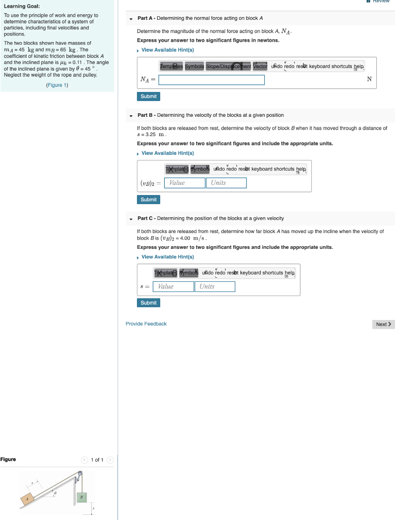 Solved Part A - Determining the normal force acting on block | Chegg.com