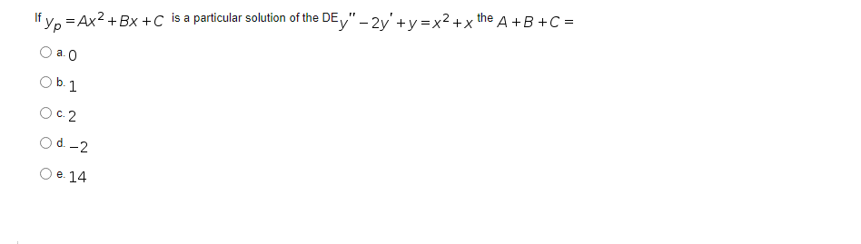 Solved The values of the constants A, ﻿B and C so that yp | Chegg.com