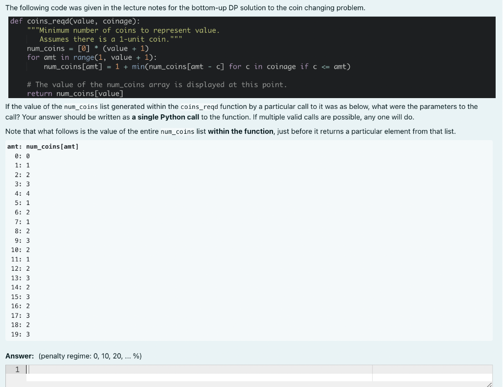Solved The following code was given in the lecture notes for | Chegg.com