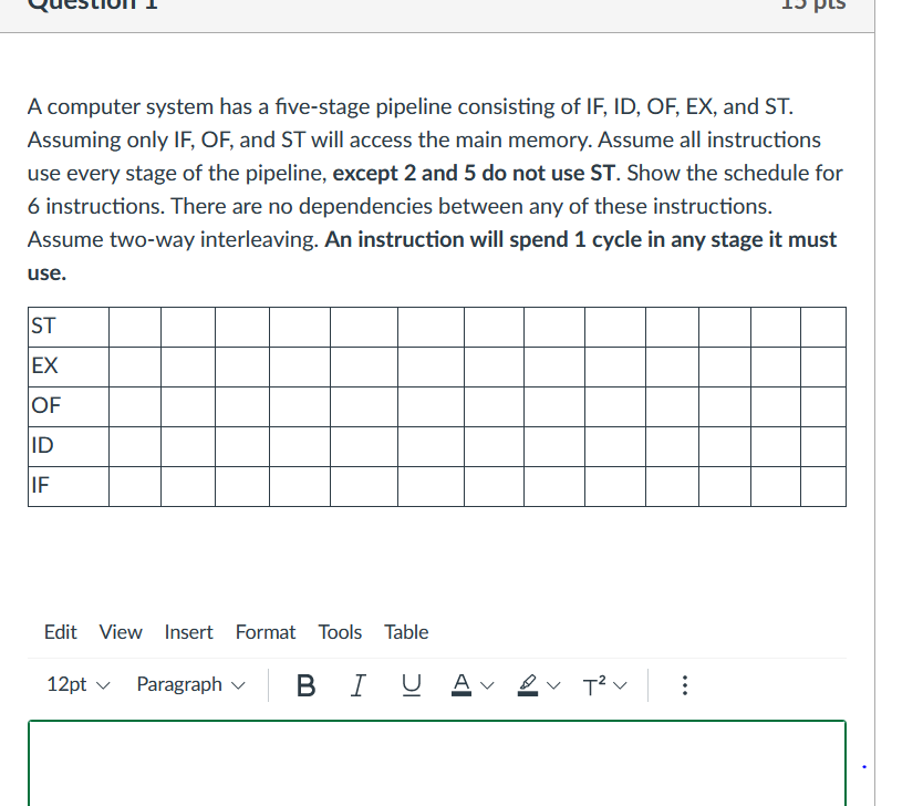Solved A computer system has a five-stage pipeline | Chegg.com