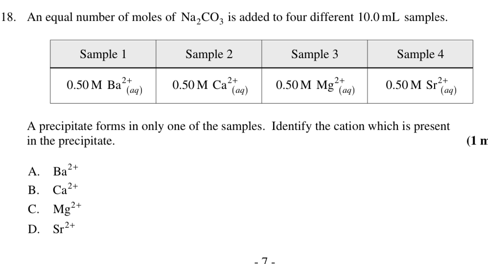 Solved An equal number of moles of Na_(2)CO_(3) is added to | Chegg.com