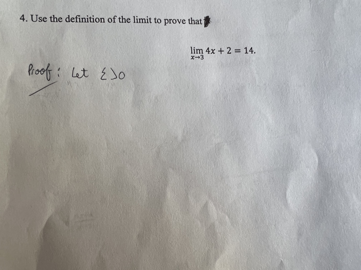 Solved 4. Use the definition of the limit to prove that | Chegg.com