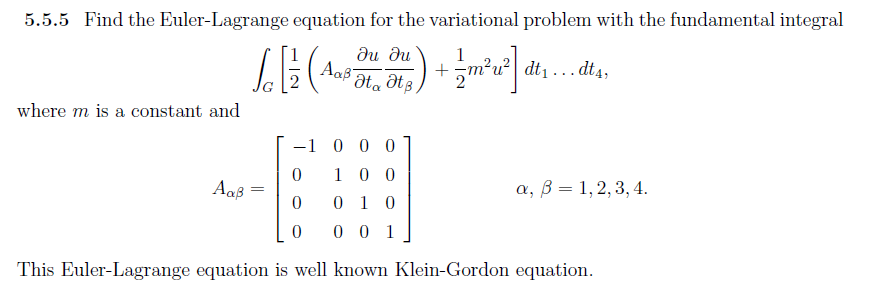 Solved 5.5.5 Find the Euler-Lagrange equation for the | Chegg.com