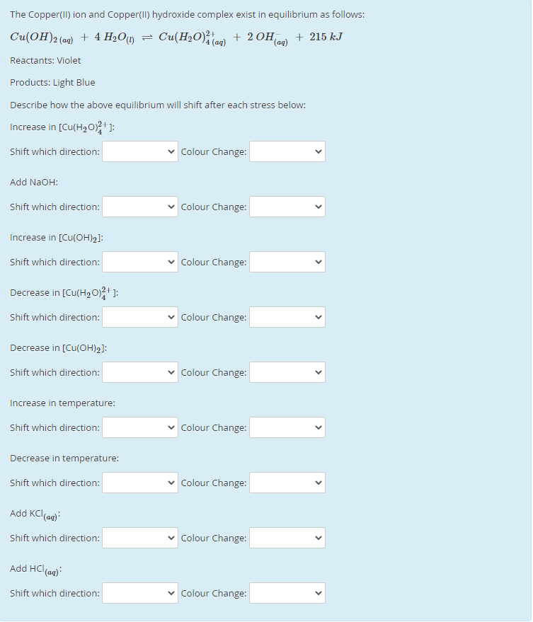 Solved The Copper(ll) ion and Copper(II) hydroxide complex | Chegg.com